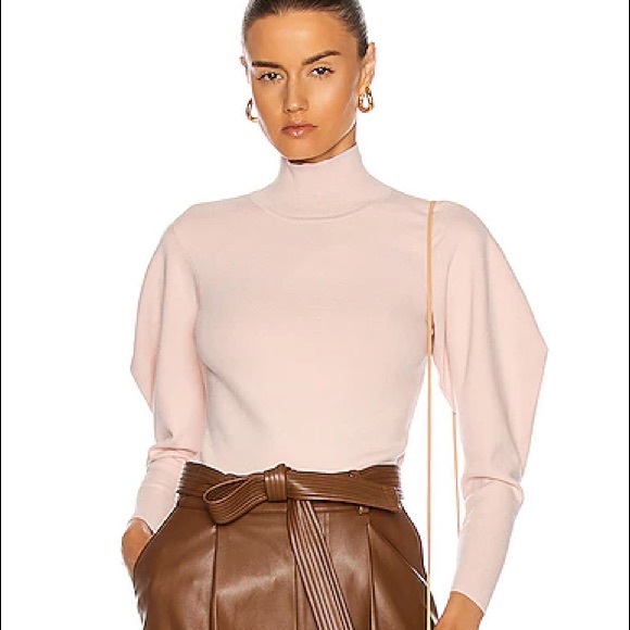 A.L.C. | Sweaters | Alc Blush Pink Puff Sleeve Knit Blouse | Poshmark